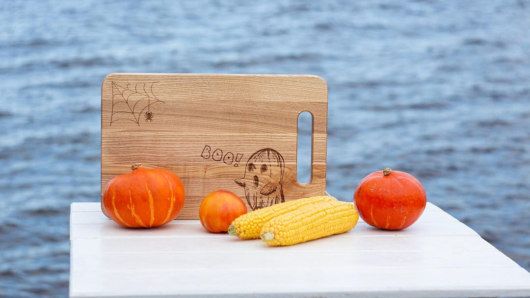 Halloween Wood Cutting Board, Spooky Charcuterie Platter, Goth Fall ...