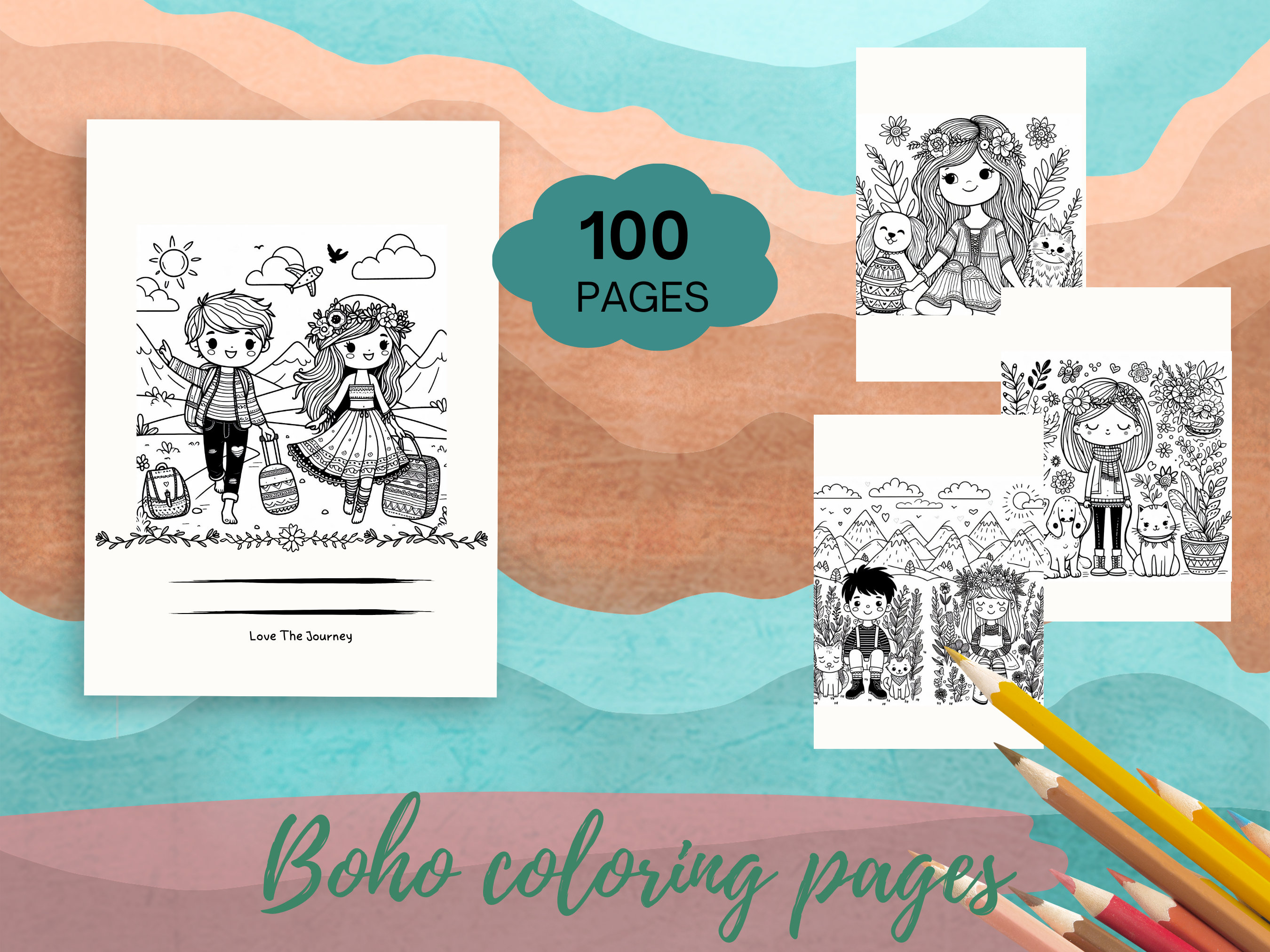 Bohemian Coloring Pages for Teens and Adults 100 Pages of Boho Living ...