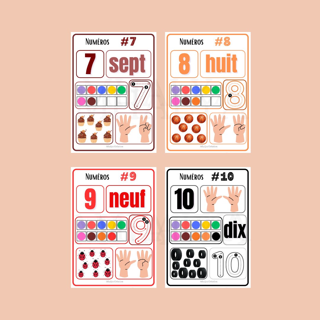 My Cards From 1 to 10 / Learn to Count - Etsy