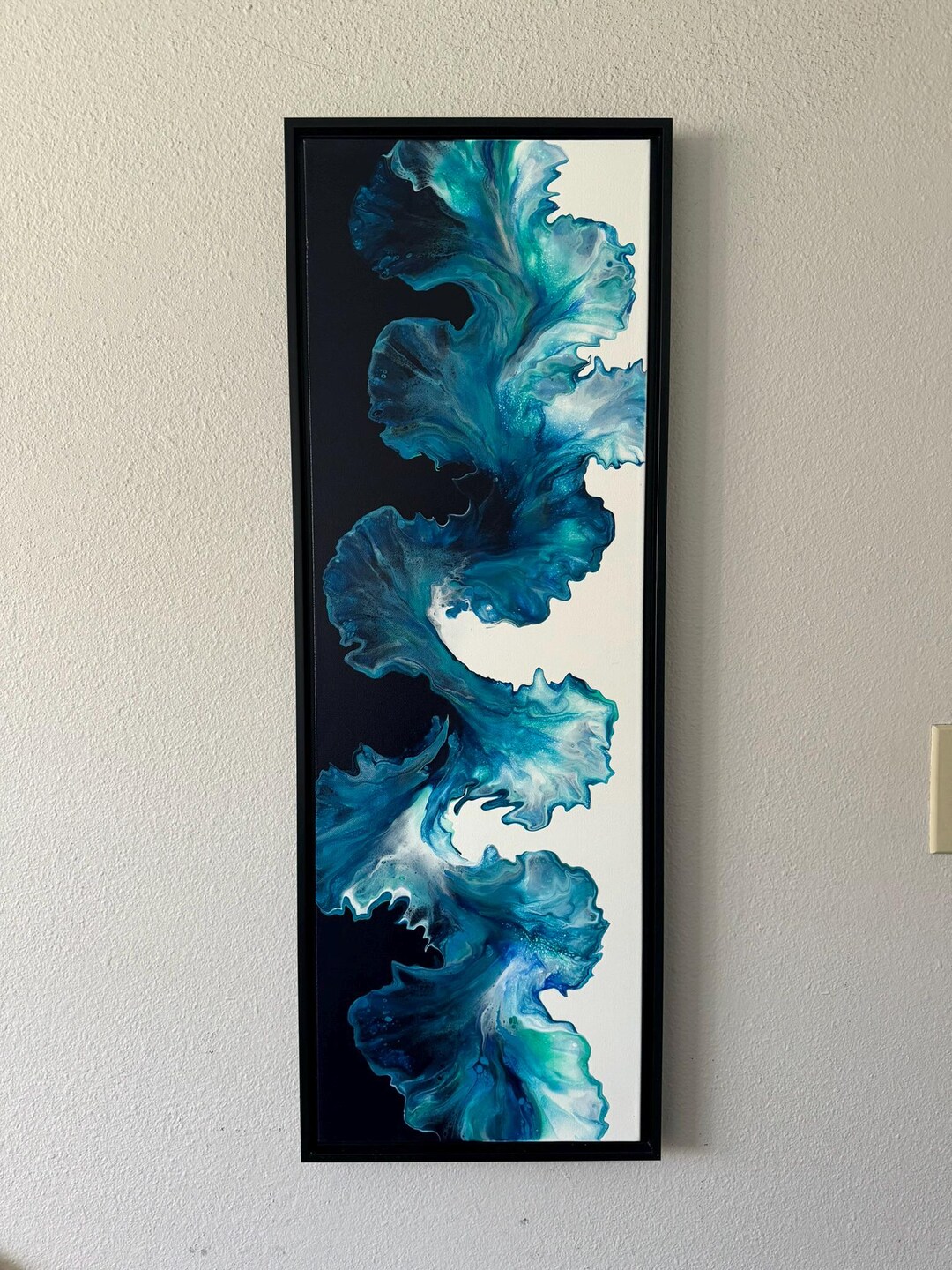 Longboard 12x36 Original Hand Made Framed Dutch Pour Acrylic Painting ...