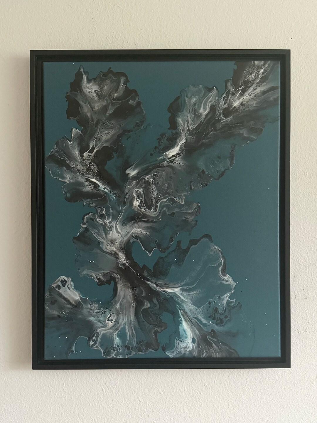 Dragons Breath 16x20 Original Hand Made Framed Dutch Pour Acrylic ...