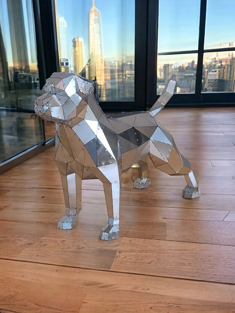 Dog Sculpture, 3d Animal Sculpture Art, Poly Stainless Steel Sculpture ...