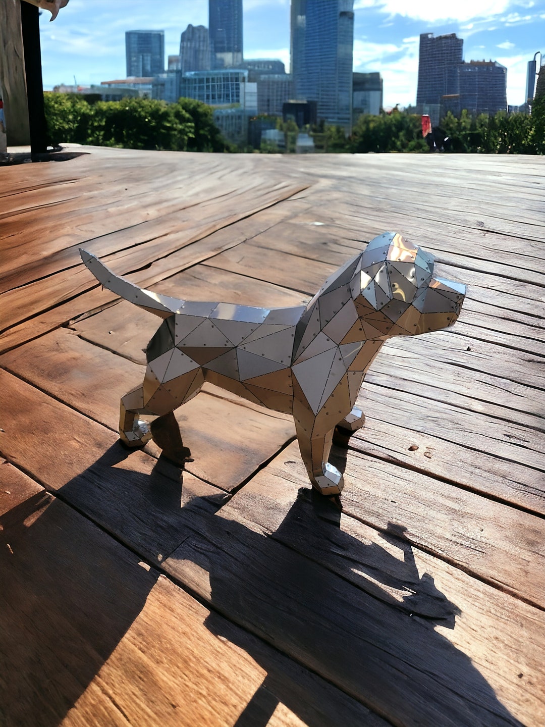 Dog Sculpture, 3d Animal Sculpture Art, Poly Stainless Steel Sculpture ...