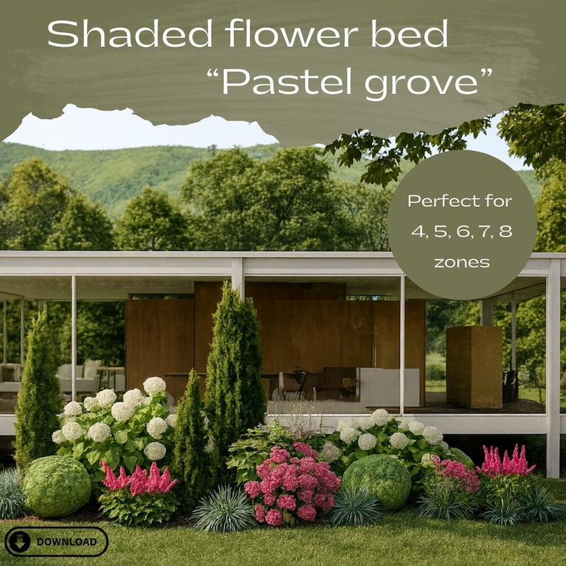 Premade Shaded Garden Design Plan Partial Shade Full Shade Preplanned ...