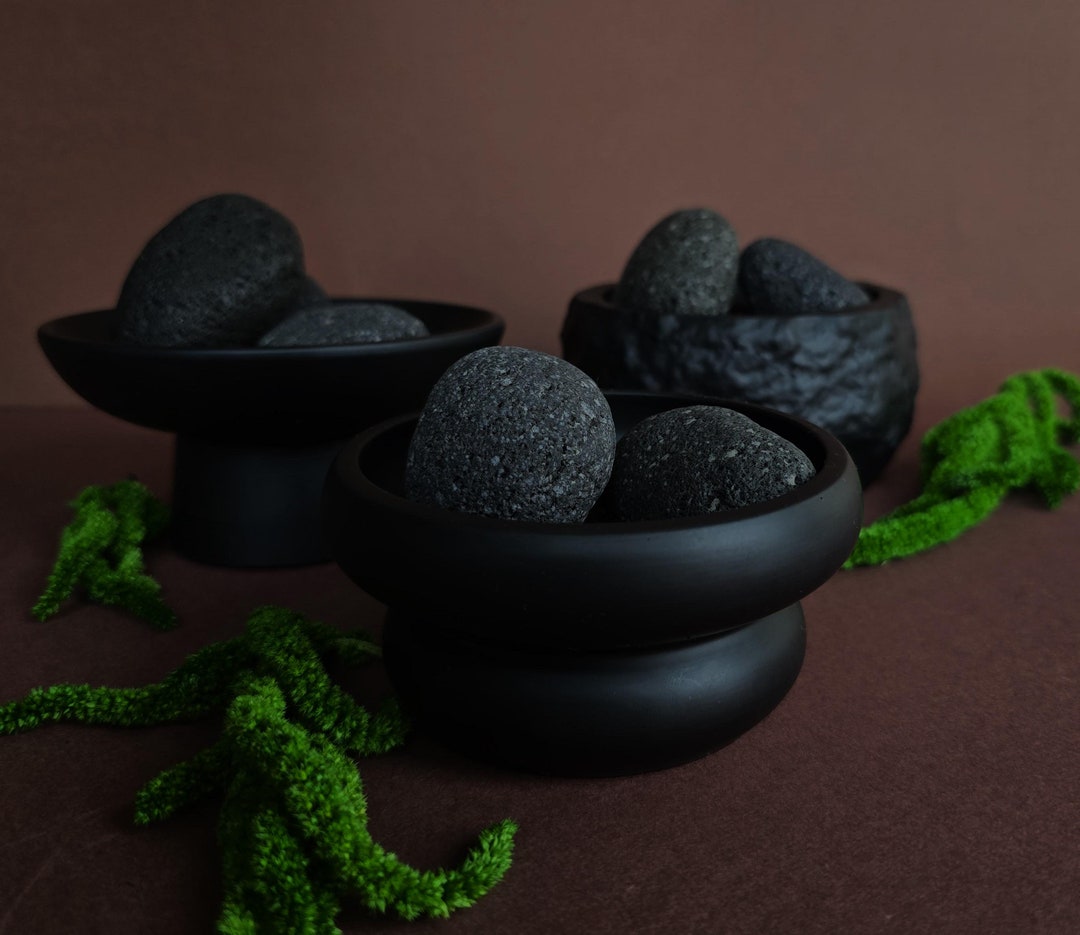 Lava Rock Essential Oil Diffuser With Handmade Jesmonite Bowl – Natural ...