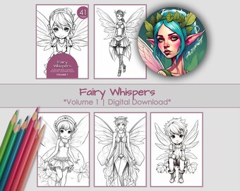 Fairy Coloring Pages 5 - Etsy Canada