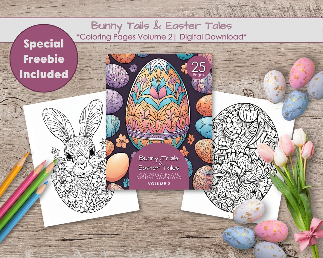 Bunny Trails & Easter Tales Coloring Pages Volume 2: 25 Page Printable ...
