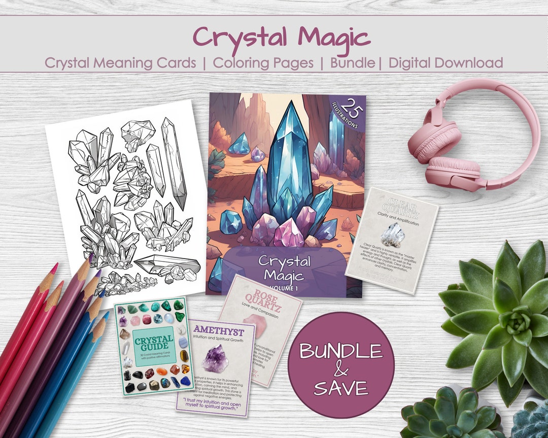 30 Printable Crystal Information Cards With Affirmations and Crystal ...