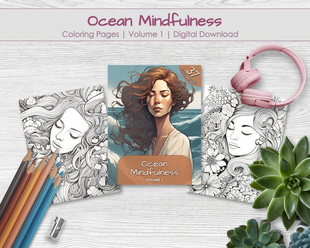 Mindful Ocean Coloring Pages for Adults With 37 Different Sheets ...