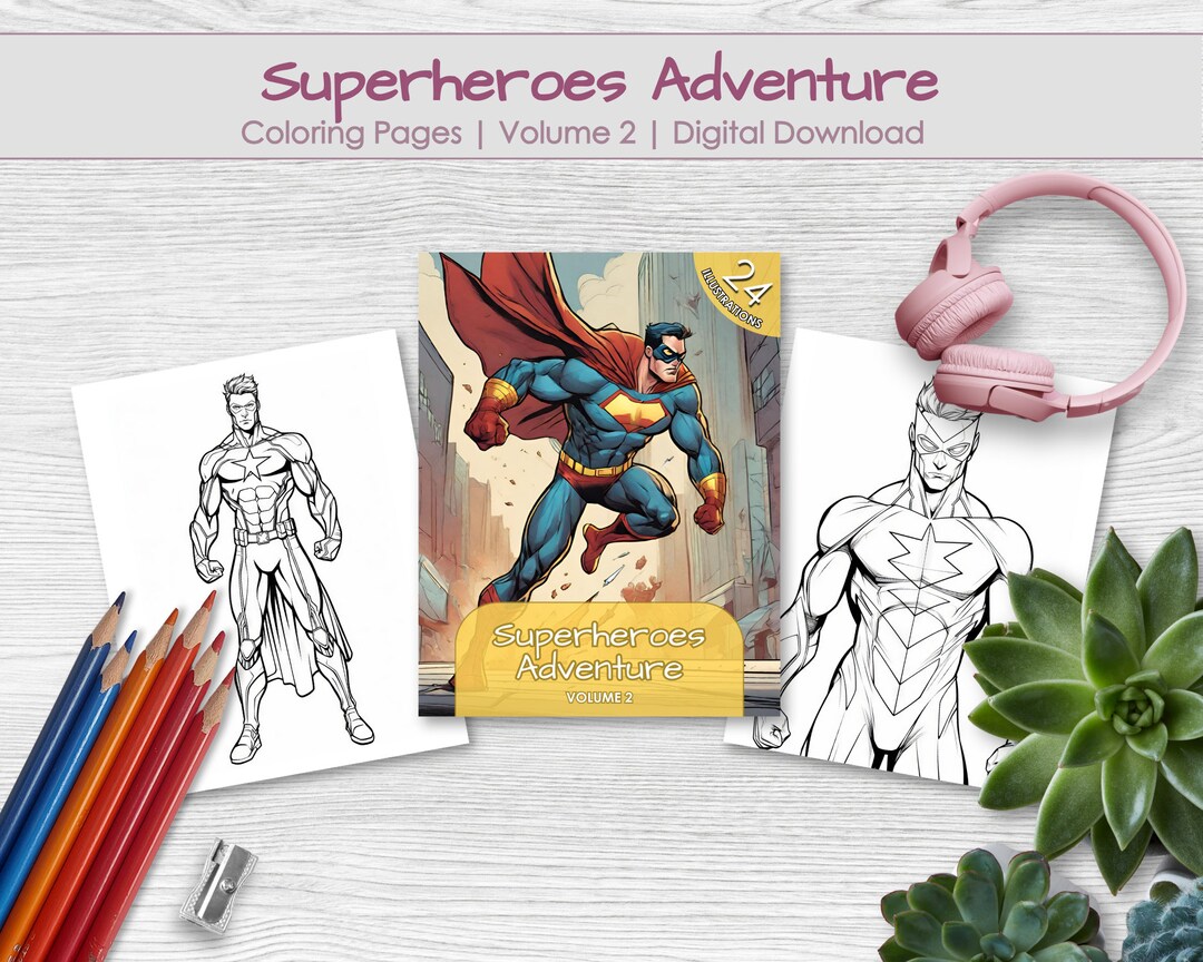 Superhero Coloring Pages for Boys With 24 Different Sheets Instant ...