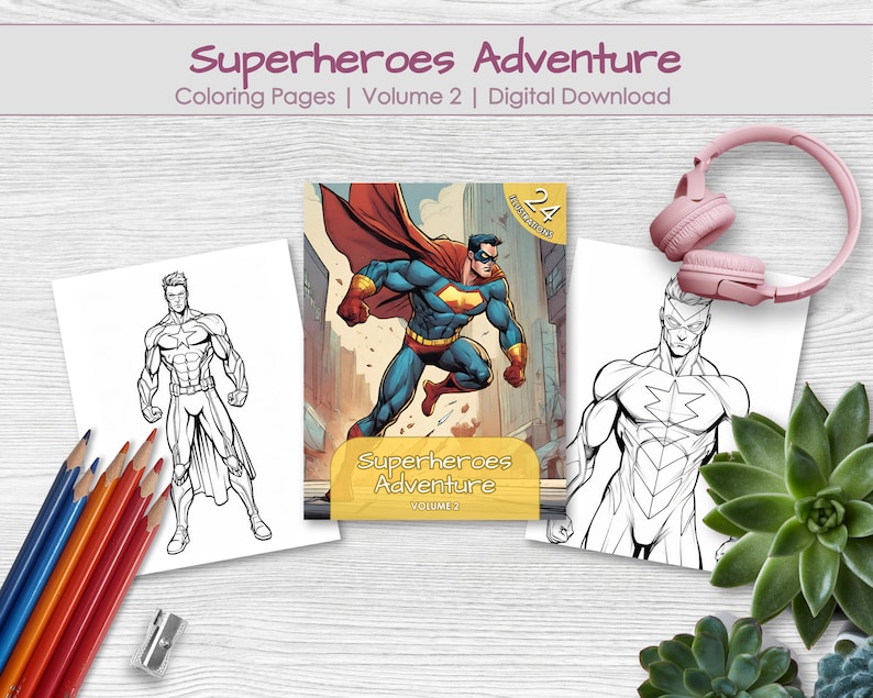 Superhero Coloring Pages for Boys With 24 Different Sheets Instant ...