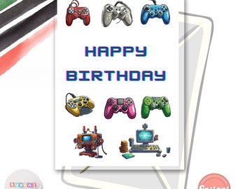 Printable Video Game Birthday Card, Gamer Birthday Card, Video Game ...