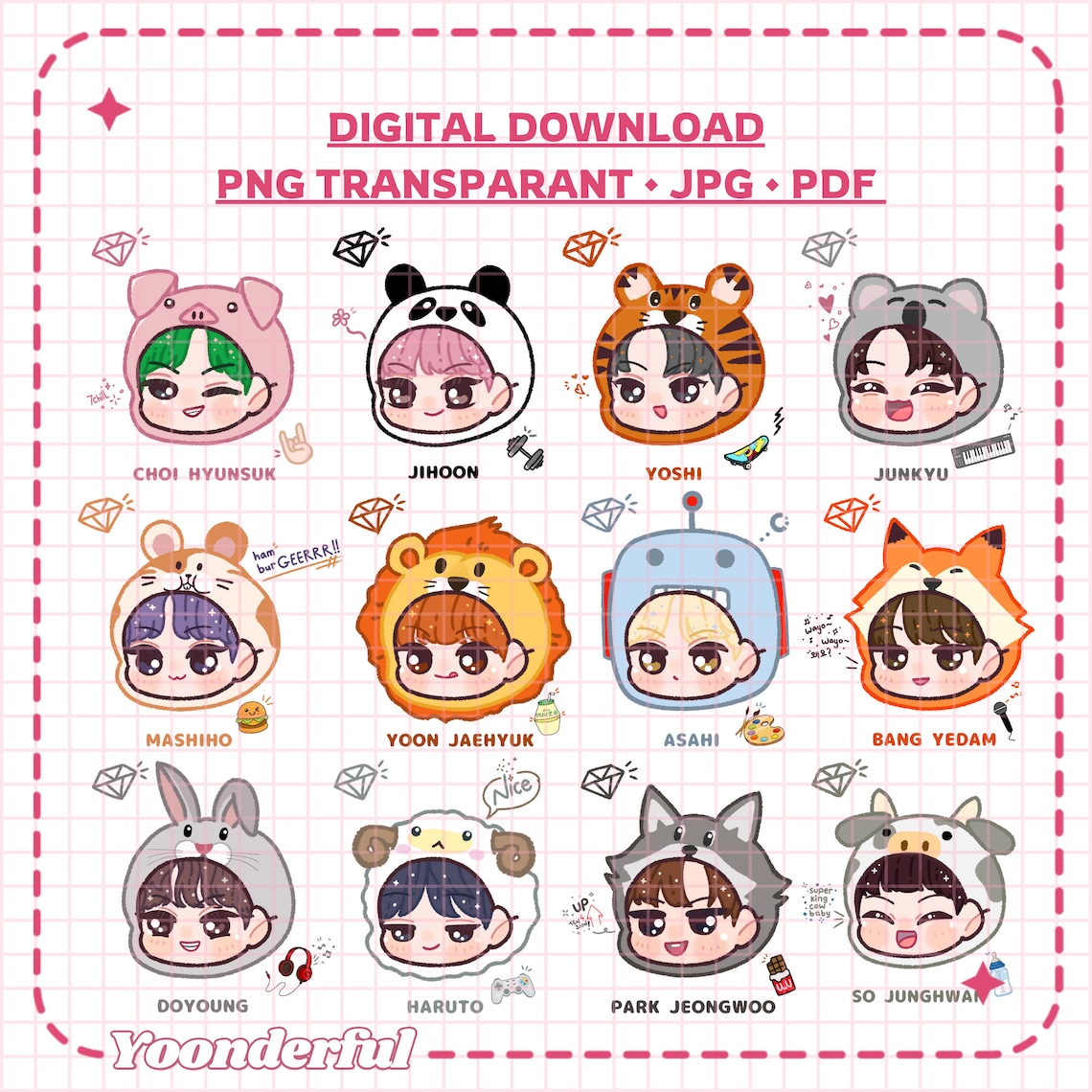 Treasure Emoji Fanart Artwork Png Printable Kpop Sticker Star Fanart ...