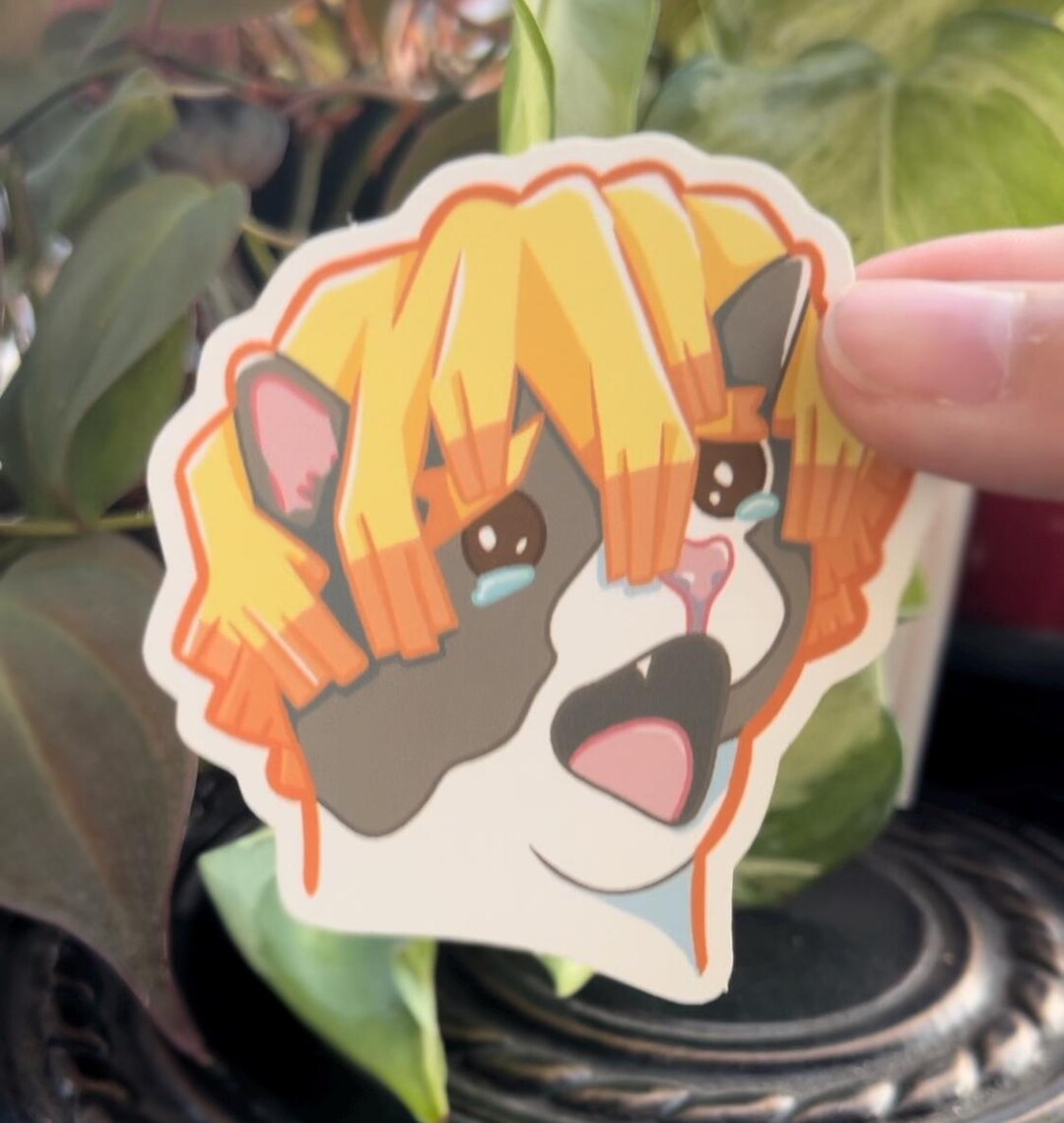 Lightning Slayer Crying Cat Sticker - Etsy