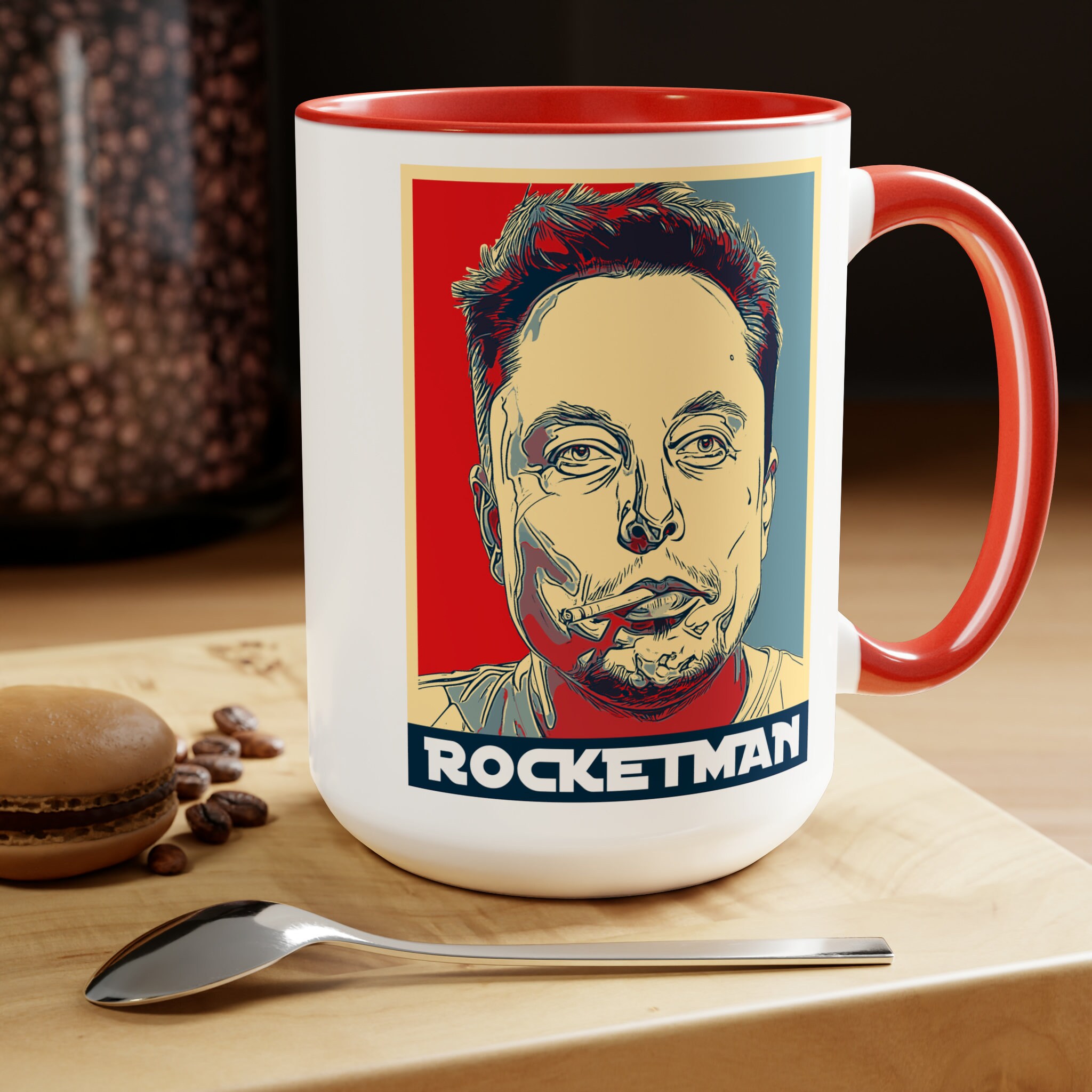 Elon Musk Rocketman Coffee Mug Elon Musk Mug, Rocketman Cup Mars Spacex ...