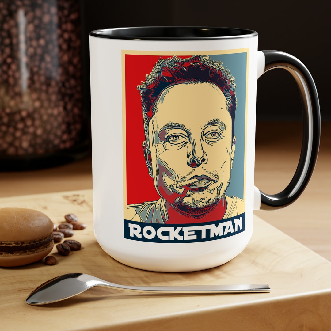 Elon Musk Rocketman Coffee Mug Elon Musk Mug, Rocketman Cup Mars Spacex ...