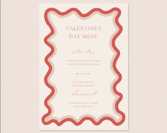 Editable Romantic Day Menu Template, Canva (instant Download) - Etsy