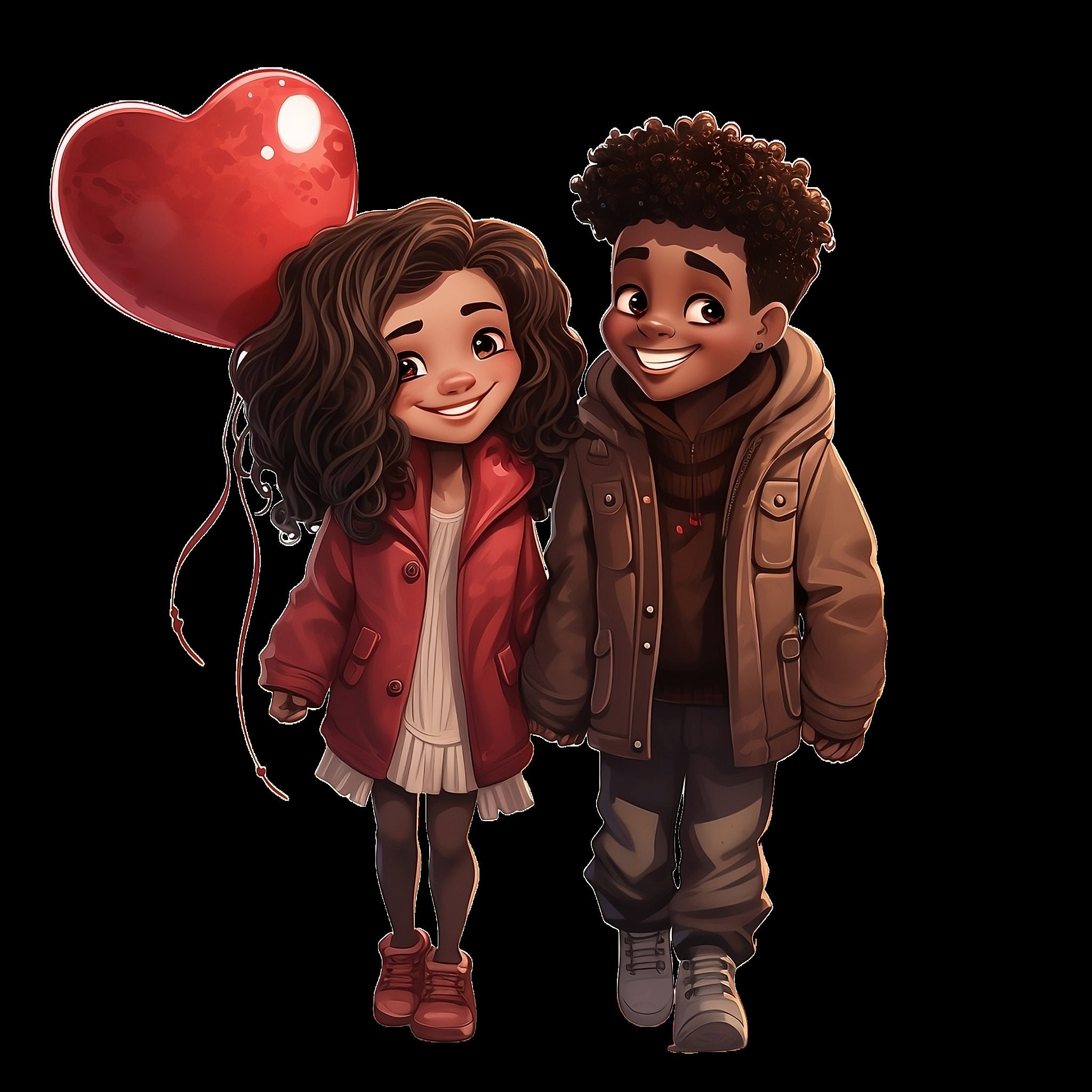Adorable Valentine's Day Clip Art, Cute Young Couple Bundle, Animated ...