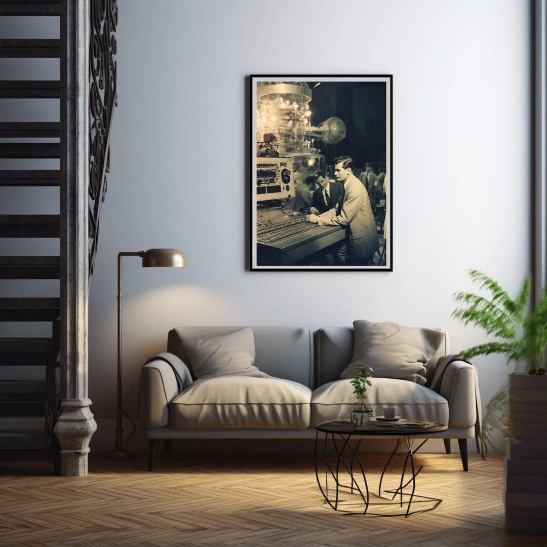 1960s Soviet Nuclear Plant Framed Art, Authentic Cold War Wall Decor ...