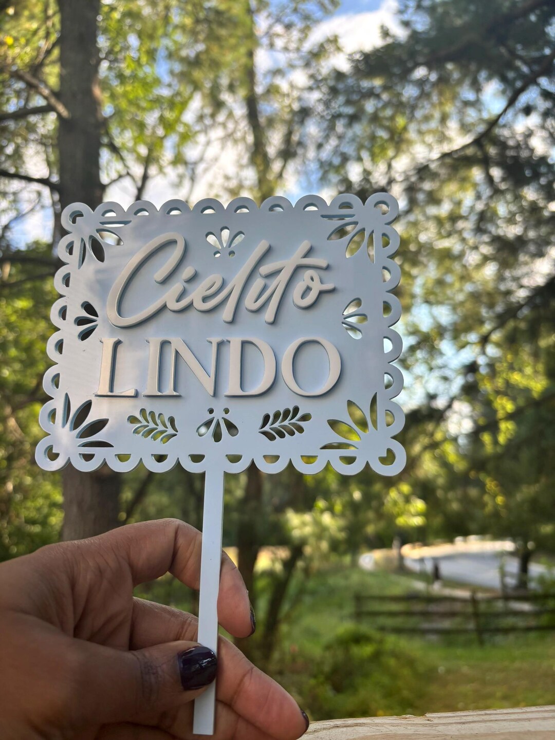 Cielito Lindo Acrylic Cake Topper – Papel Picado Style | Fiesta ...