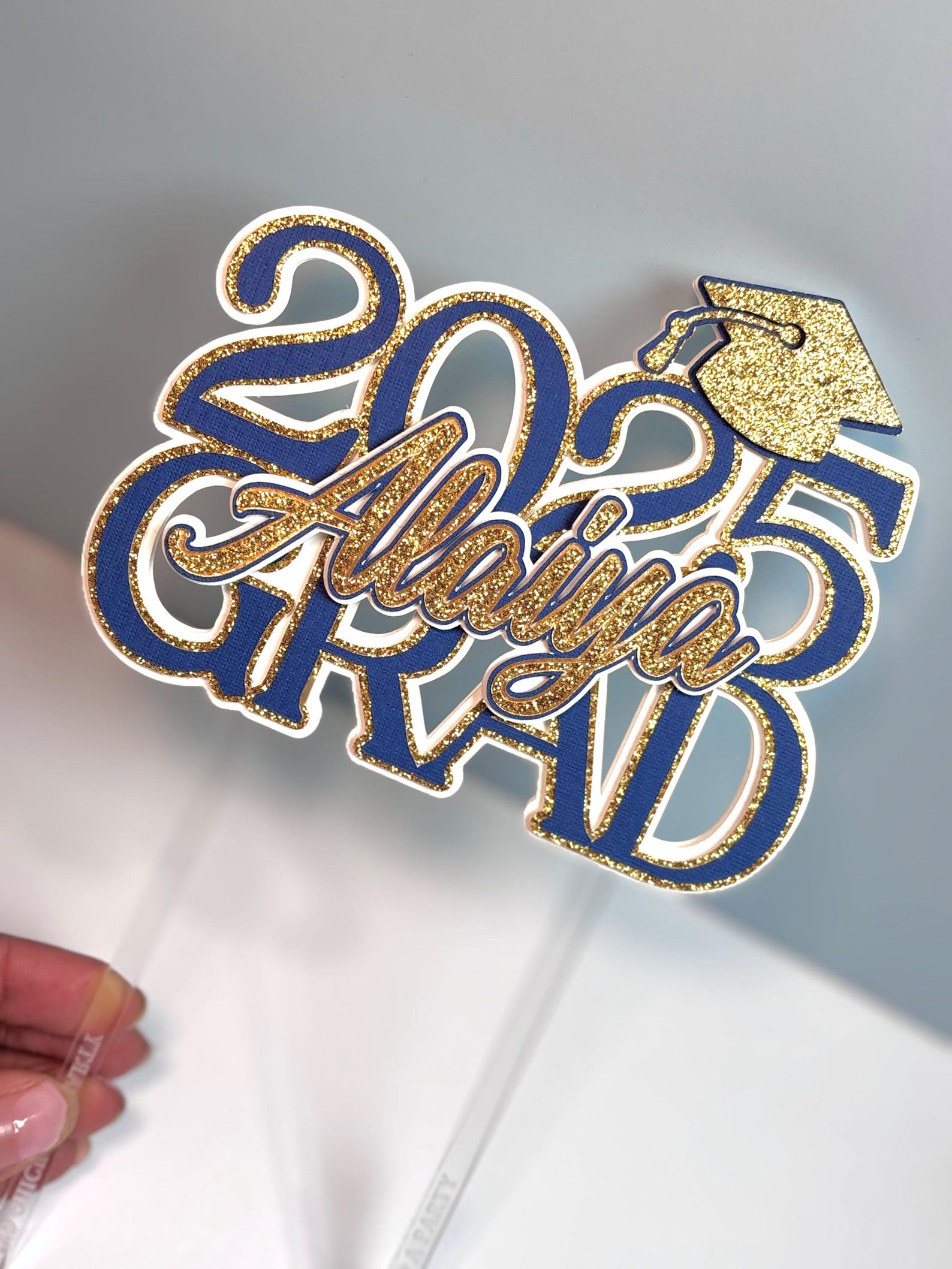 2025 Graduation Cake Topper | Personalized Grad Name Topper | Glitter ...