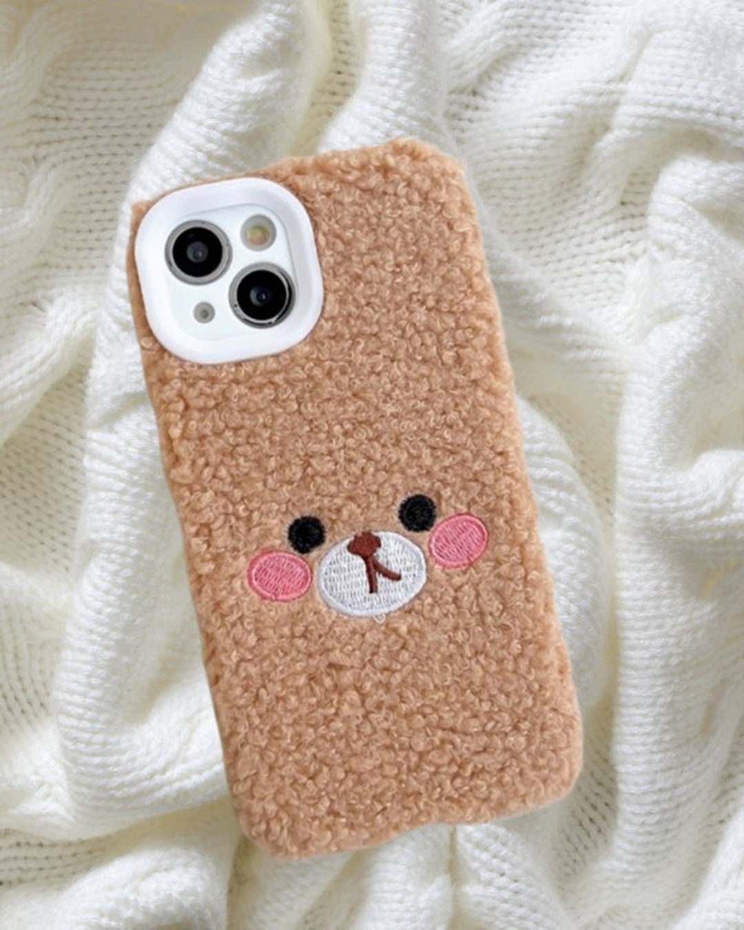 Bear Pattern Plush Phone Case, Pet Phone Case, for Iphone14 Plus 13 Pro ...