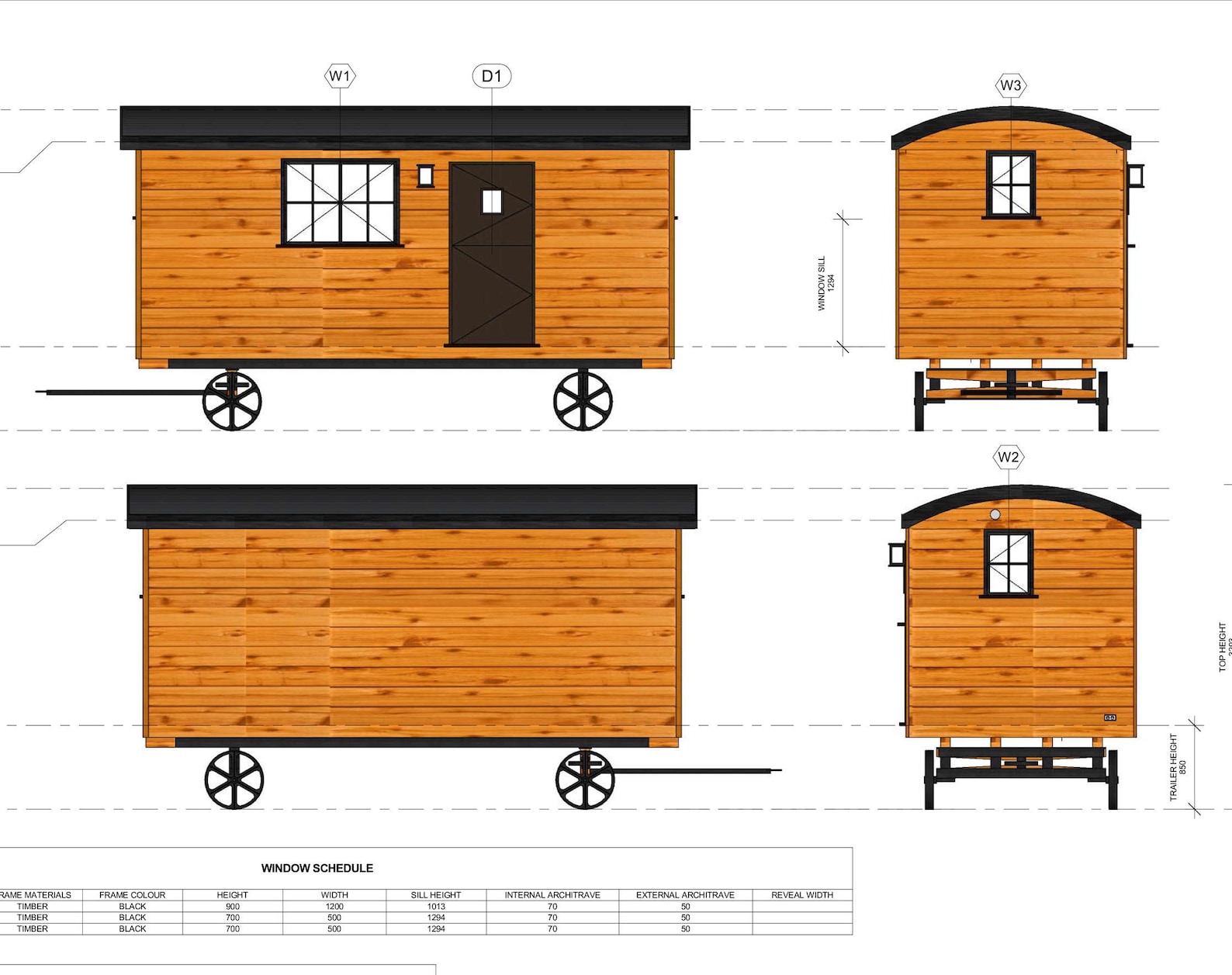 Shepherd Hut Plan DIY Build 2.5 X 5.5 Meters / 8 X 20 Ft | Complete ...
