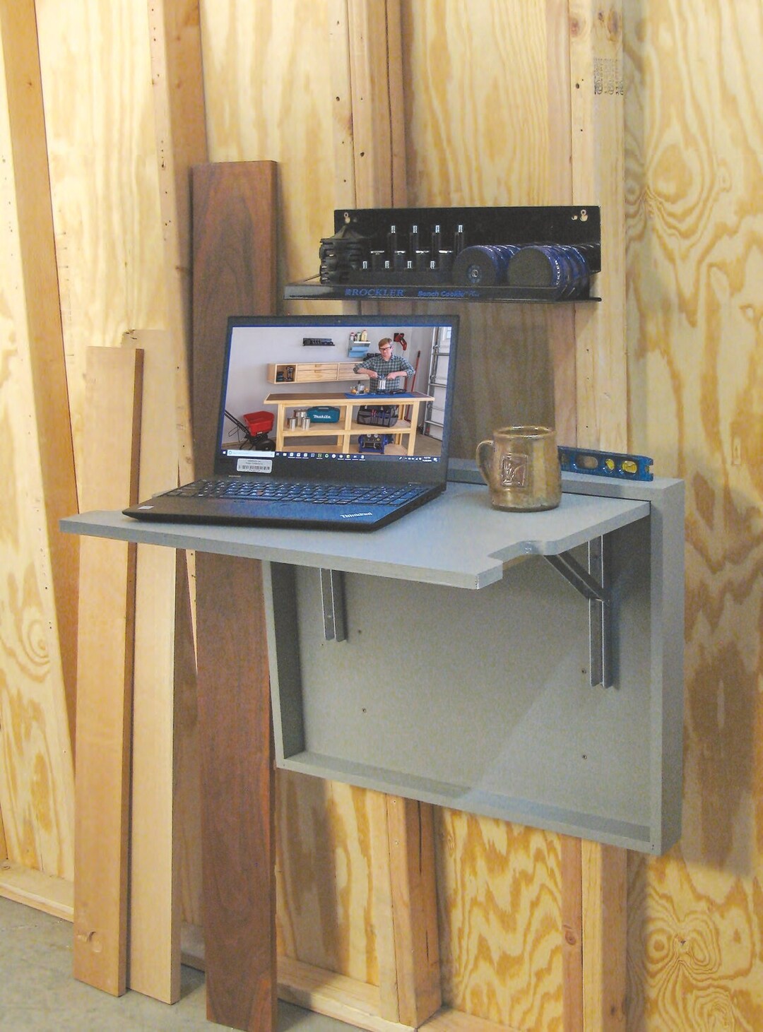 Folding Shop Desk Plan DIY Woodworking - Etsy