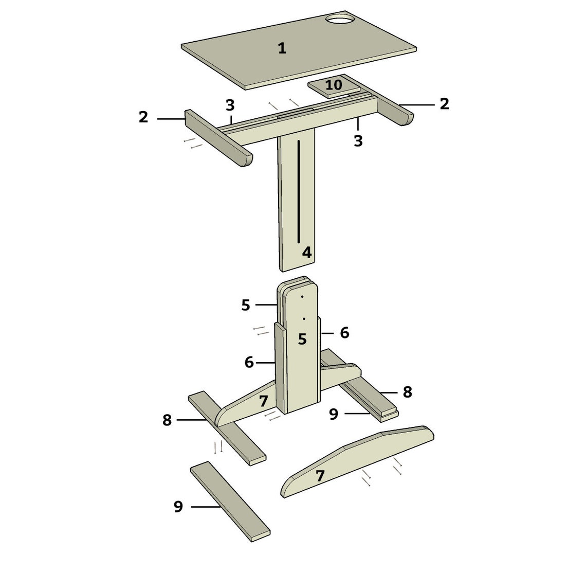 Adjustable Laptop Desk Woodworking Plan Diy - Etsy