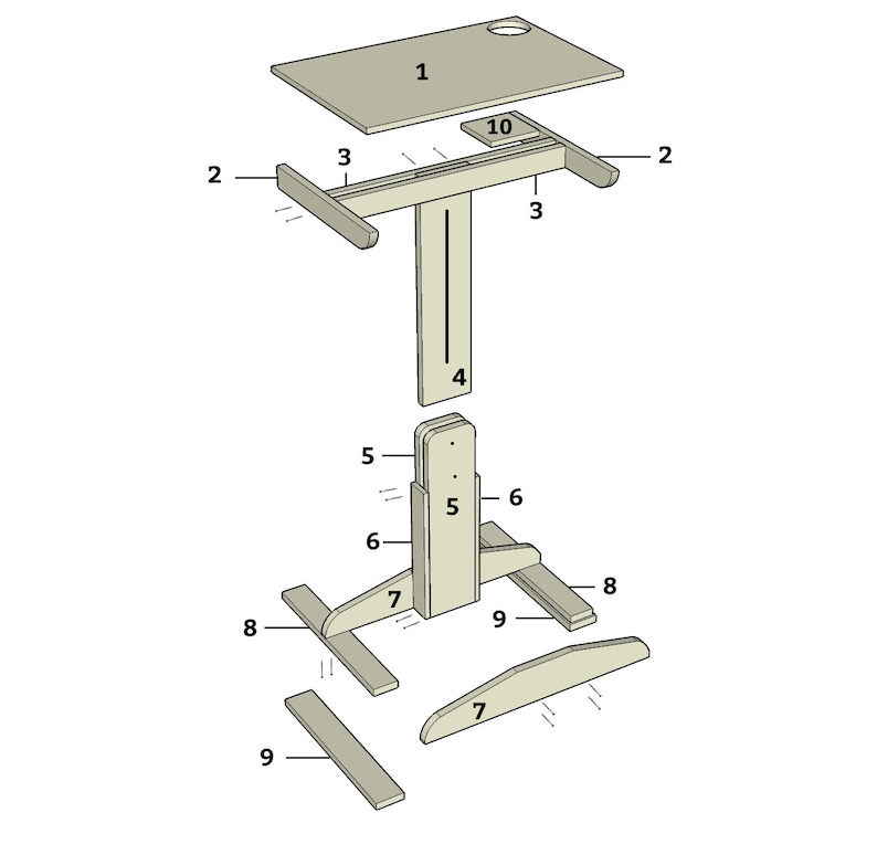 Adjustable Laptop Desk Woodworking Plan Diy - Etsy