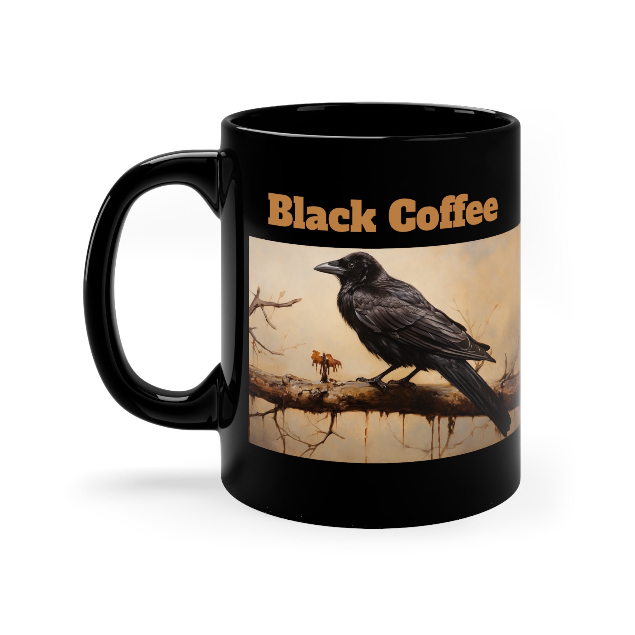 11oz Black Gothic Raven Coffee Mug - Etsy
