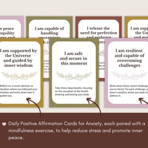 Anxiety Positive Affirmation Cards, Daily Self-care Printables ...