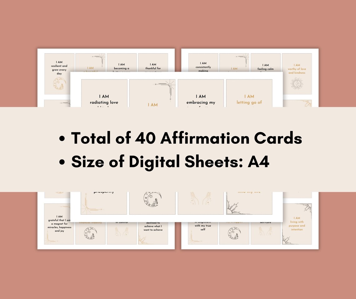 Positive Affirmation Cards, Positive Mindset Kit, Personal Growth Set ...