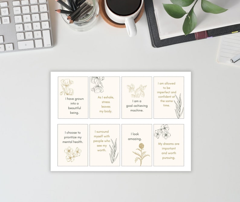 Empowering Affirmation Cards, Daily Positive Mindset Affirmations ...