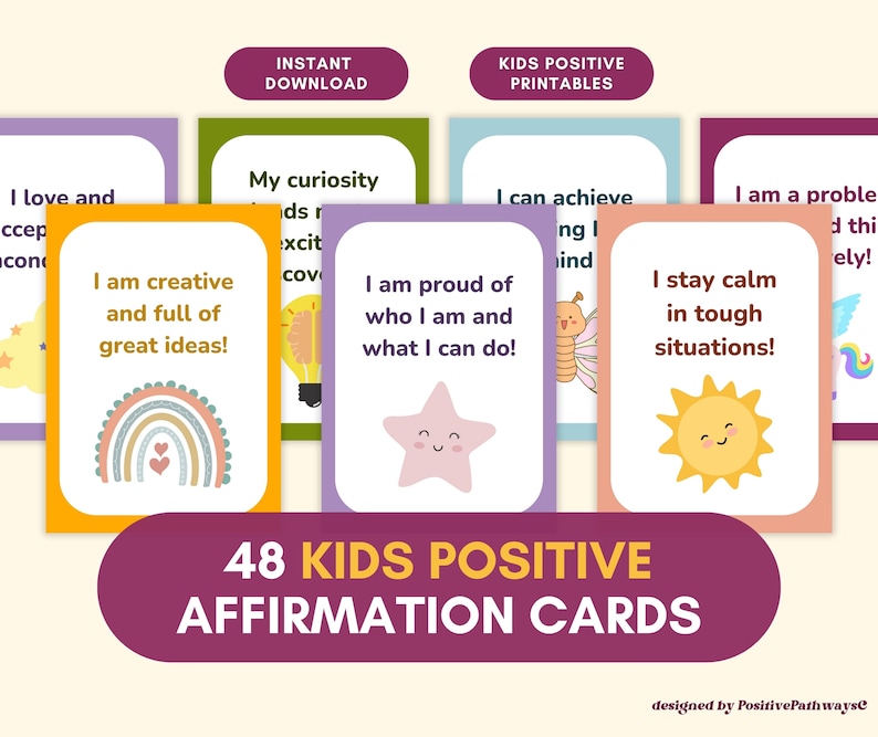 Confidence Courage Affirmation Card for Kids, Printable Children ...