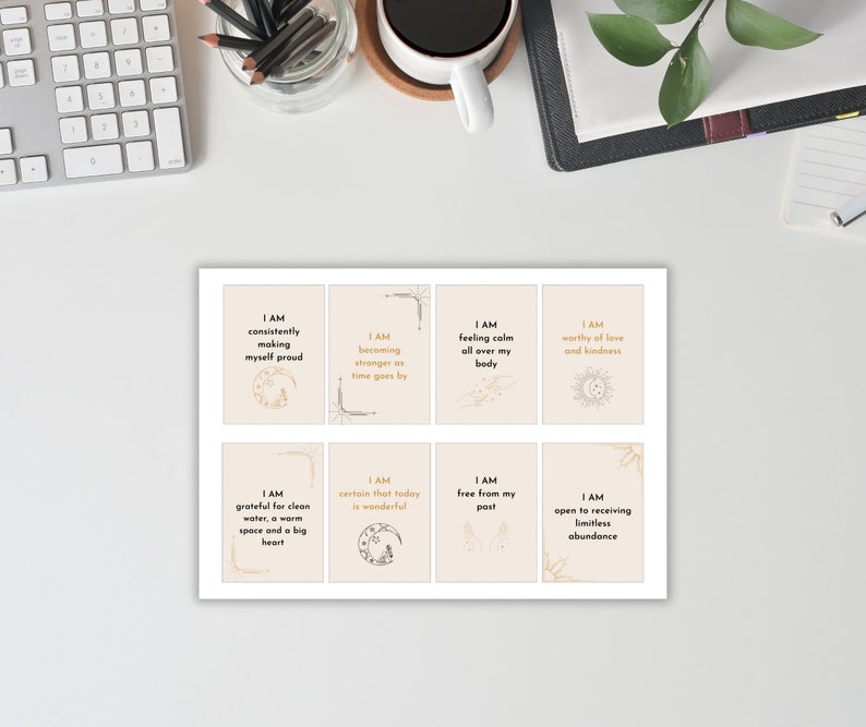 Positive Affirmation Cards, Positive Mindset Kit, Personal Growth Set ...