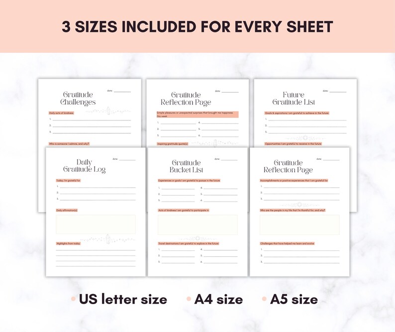 Self-reflection Gratitude Journal Adults Printable Sheet, Daily Self ...