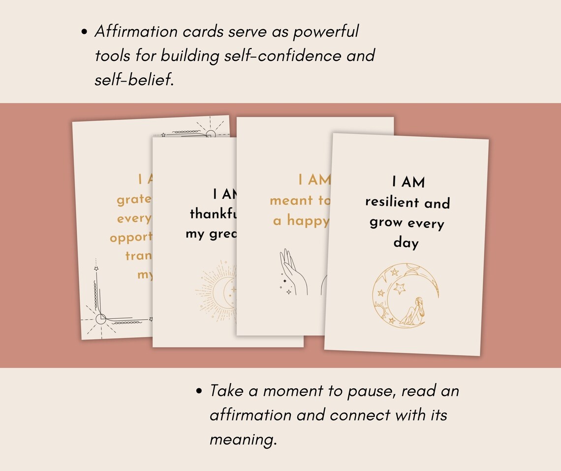 Positive Affirmation Cards, Positive Mindset Kit, Personal Growth Set ...