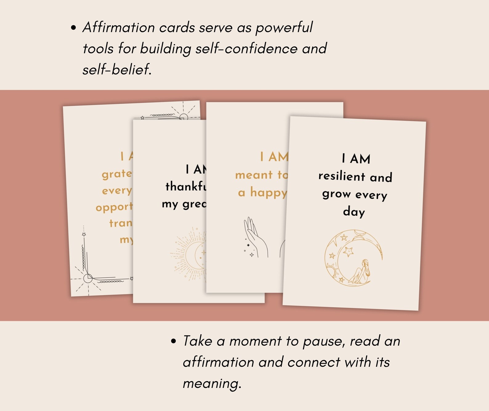 Positive Affirmation Cards, Positive Mindset Kit, Personal Growth Set ...