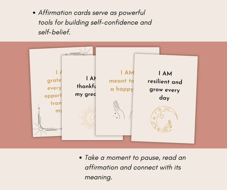 Positive Affirmation Cards, Positive Mindset Kit, Personal Growth Set ...