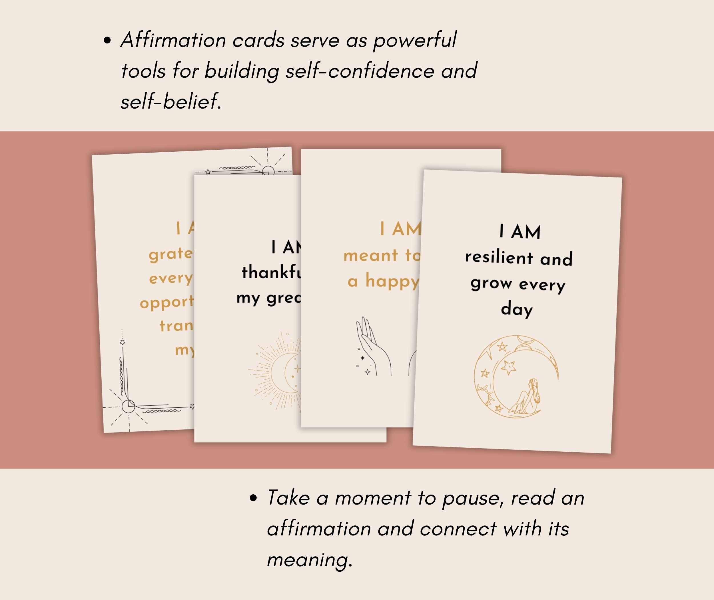 Positive Affirmation Cards, Positive Mindset Kit, Personal Growth Set ...