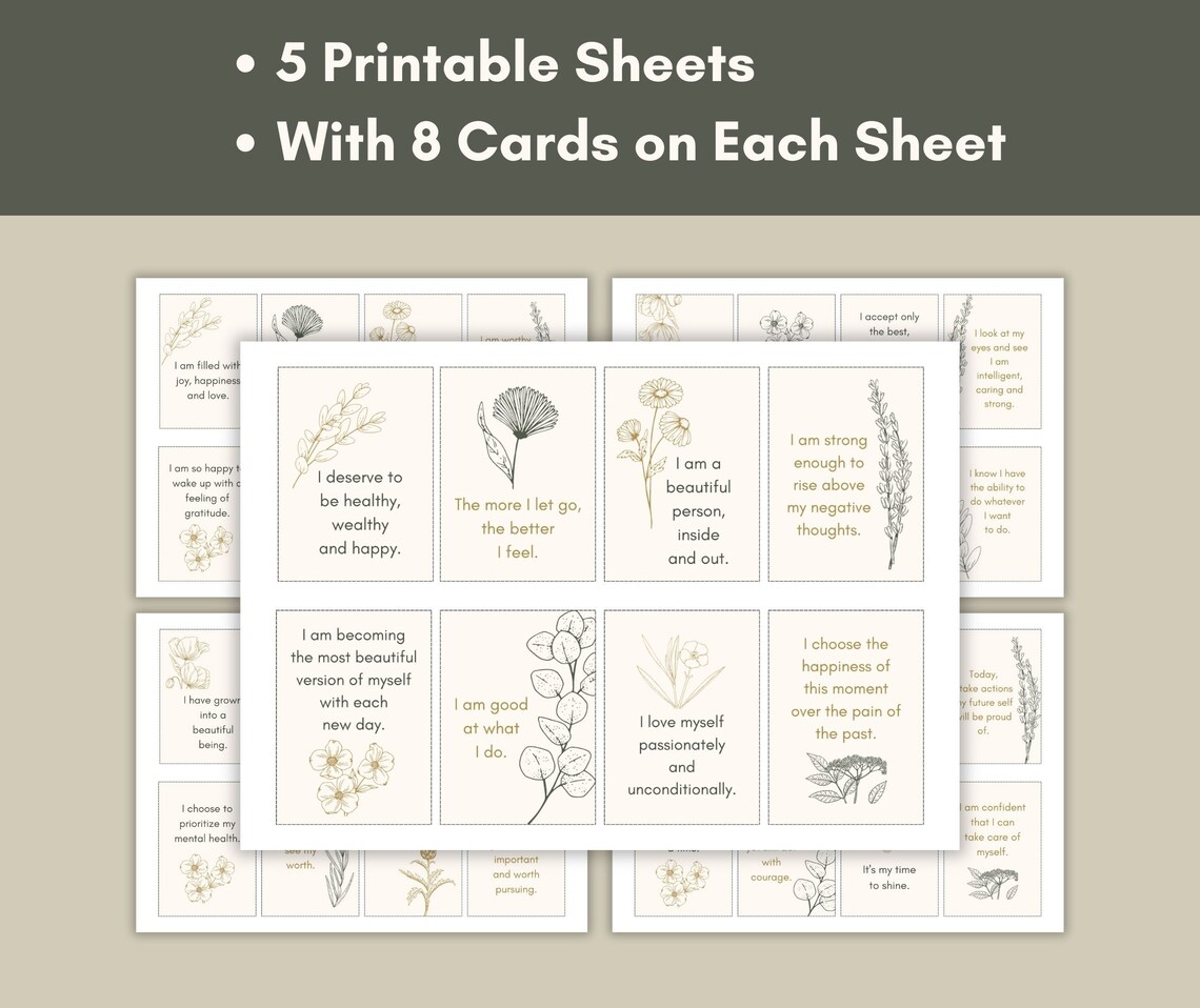 Empowering Affirmation Cards, Daily Positive Mindset Affirmations ...