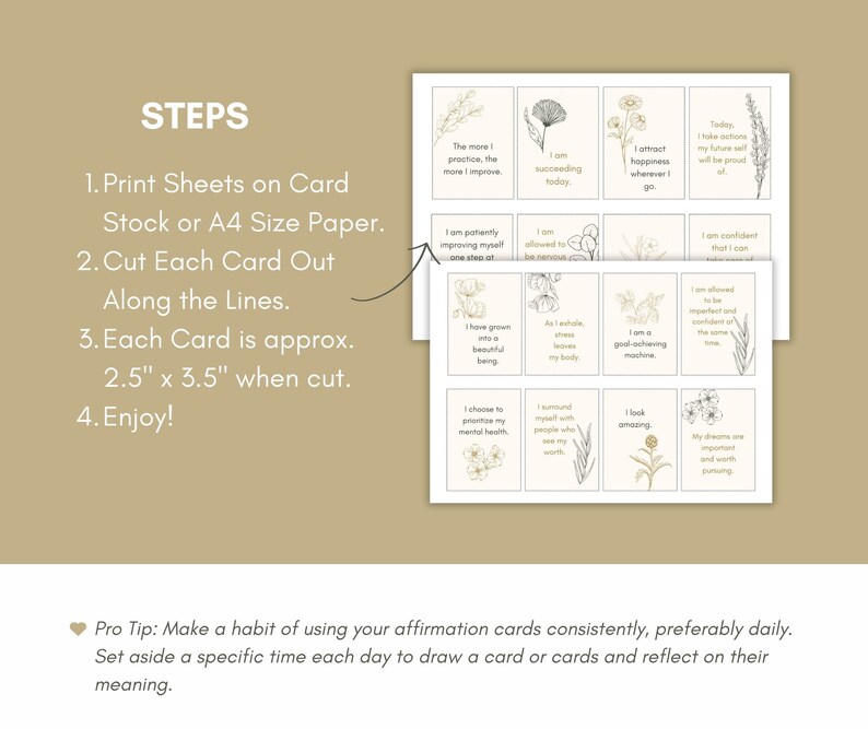 Empowering Affirmation Cards, Daily Positive Mindset Affirmations ...
