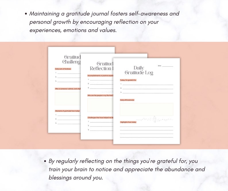 Self-reflection Gratitude Journal Adults Printable Sheet, Daily Self ...