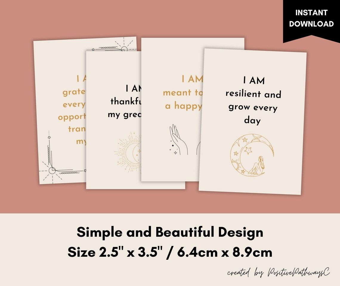 Positive Affirmation Cards, Positive Mindset Kit, Personal Growth Set ...