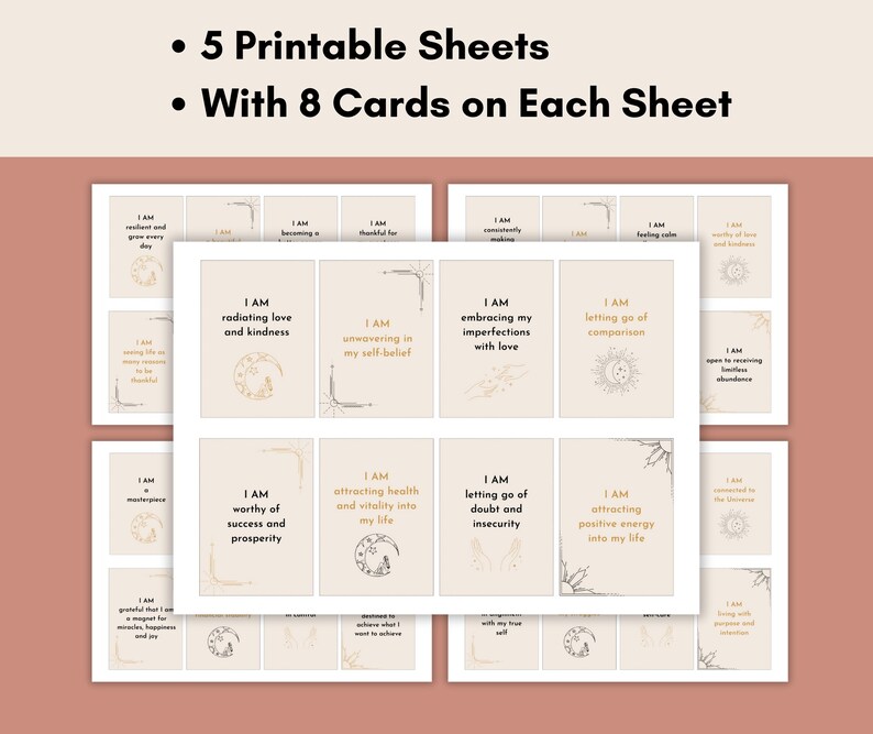 Positive Affirmation Cards, Positive Mindset Kit, Personal Growth Set ...