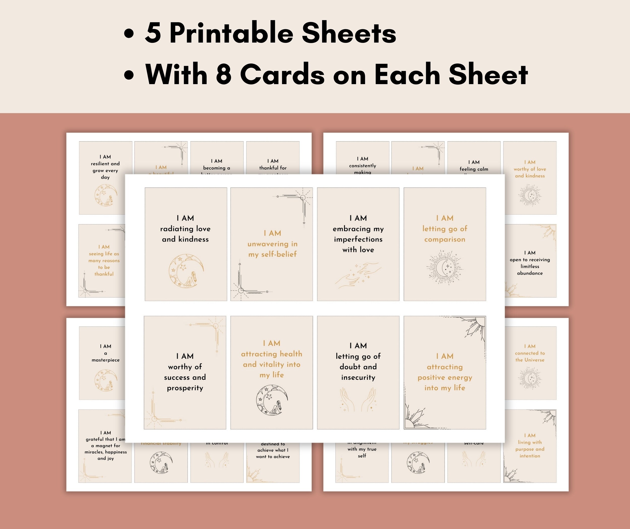 Positive Affirmation Cards, Positive Mindset Kit, Personal Growth Set ...