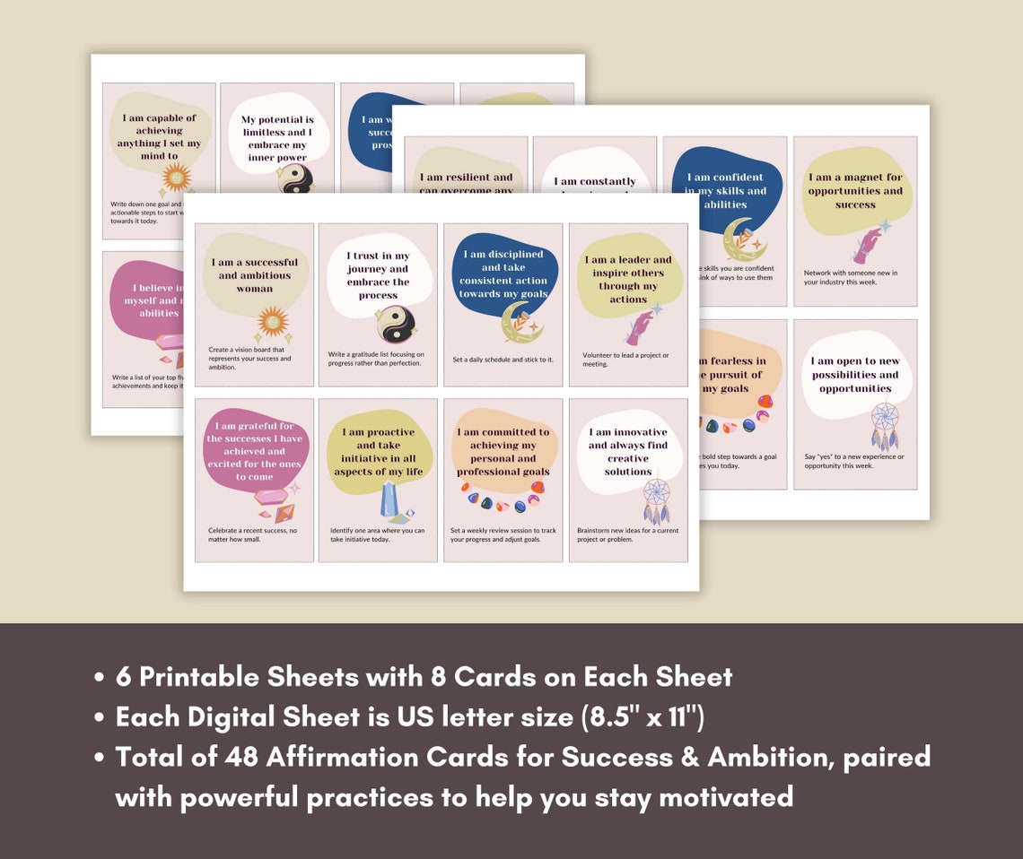 Success Ambition Positive Affirmations With Supporting Practices ...