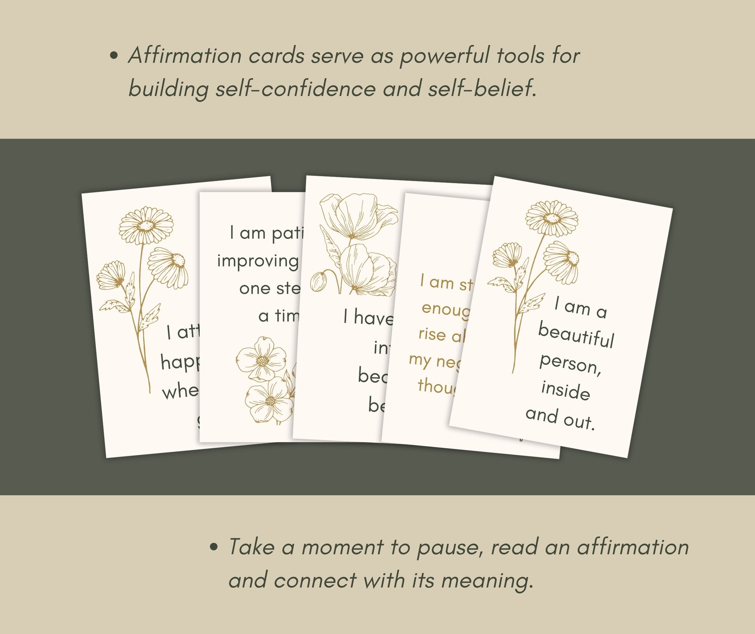 Empowering Affirmation Cards, Daily Positive Mindset Affirmations ...