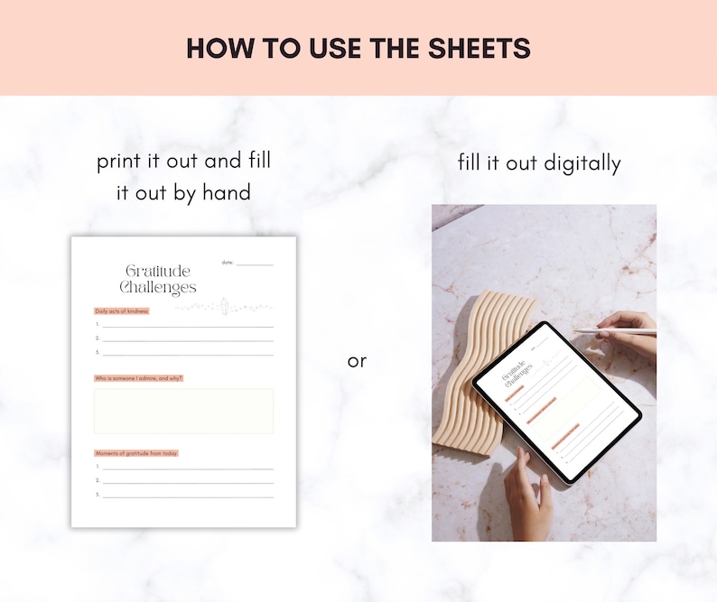 Self-reflection Gratitude Journal Adults Printable Sheet, Daily Self ...